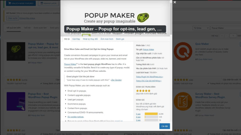 Hướng dẫn cài đặt plugin Popup Maker cho Wordpress 2024