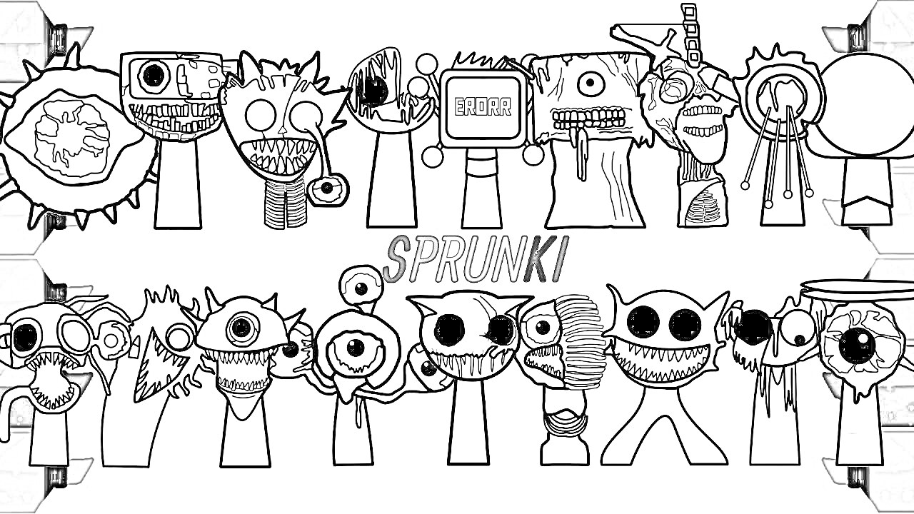 Tranh tô màu Sprunki Phase 1 đến 12
