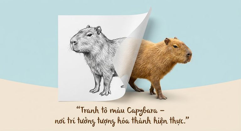 Tải miễn phí tranh tô màu Capybara dễ thương, đơn giản nhất
